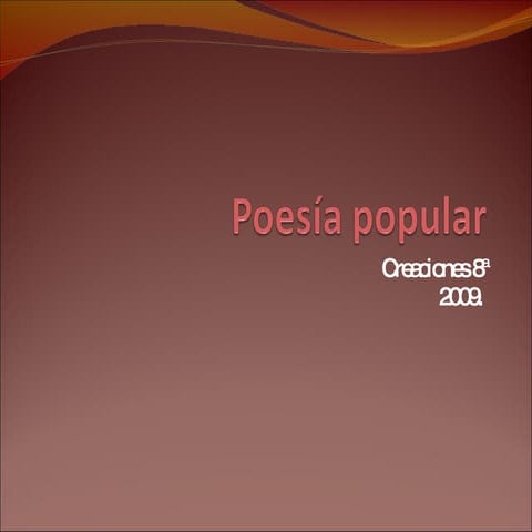 Poesía Popular | PPT