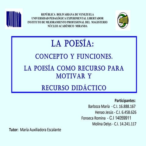 Presentacion sobre la Poesia | PPT