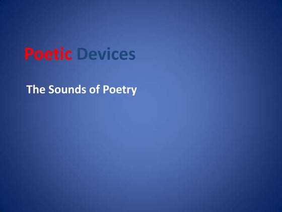 Sound Devices in Literature (Figures of Sounds) | PPTX