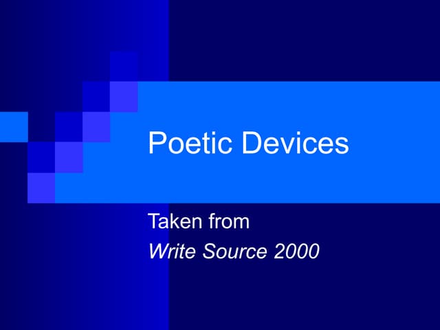 Elements of Poetry: Sound Devices | PPT