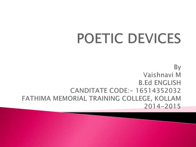 Presentation (3).pptx on poetic devices. | PPTX