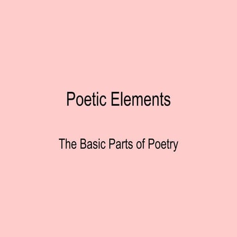 Poetic elements | PPT