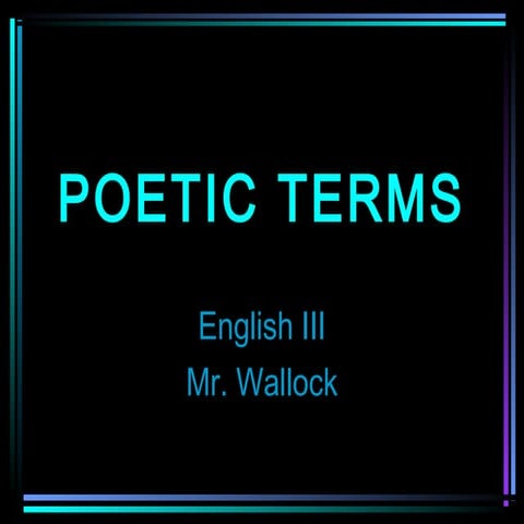Poetic terms | PPT