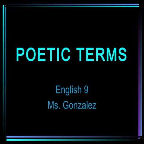 Poetic terms | PPT