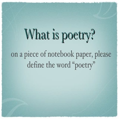 Poetry | PPT