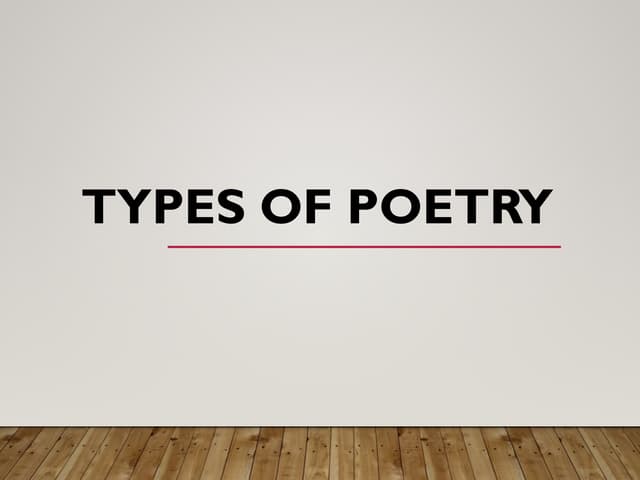 Types Of Poetry | PPTX