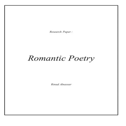 Research Paper : Romantic Poetry | DOCX
