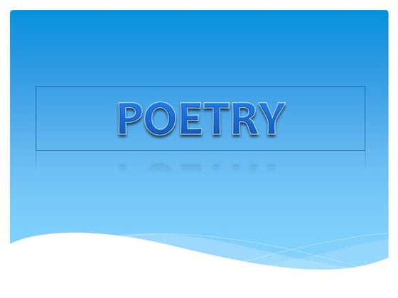 Example of poetry genres | PDF