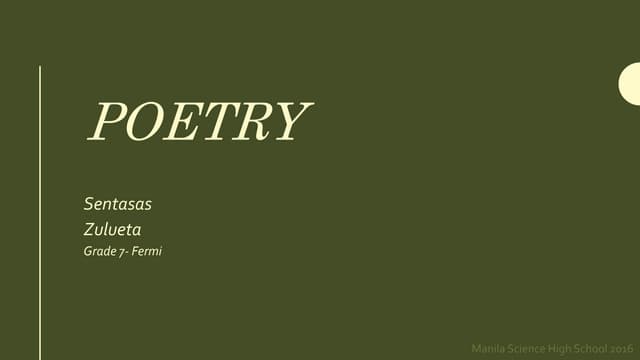 Introduction to poetry | PPTX