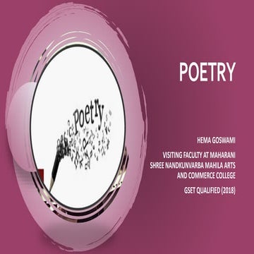 Poetry:From ancient to contemporary | PPT