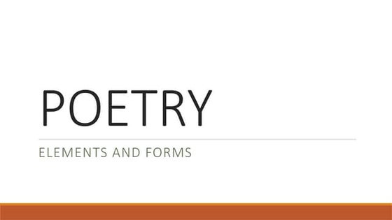 ELEMENTS OF THE POETRY ................. | PDF | Poetry | Books and ...