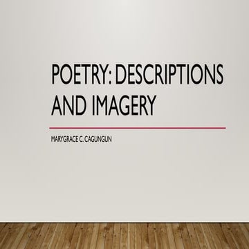 POETRY Descriptive and Imagery lesson in English | PPTX