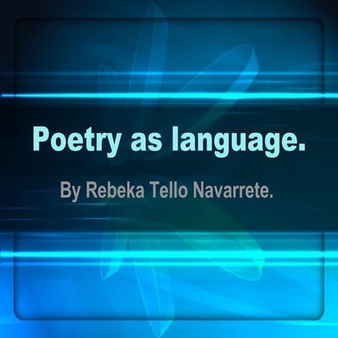 Poetry As Language 2 | PPT