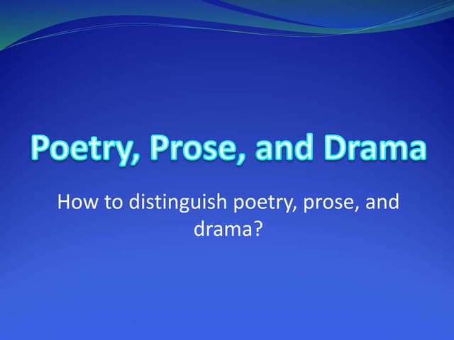 Characteristics of prose | PDF
