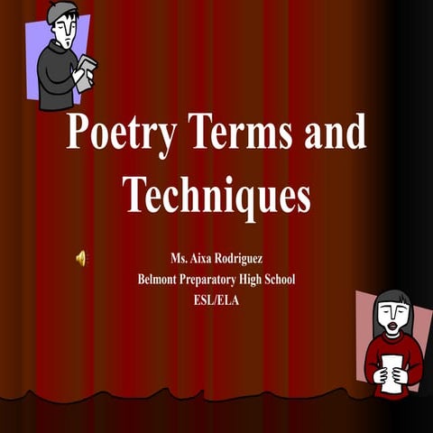 Poetry terms and Techniques | PPT