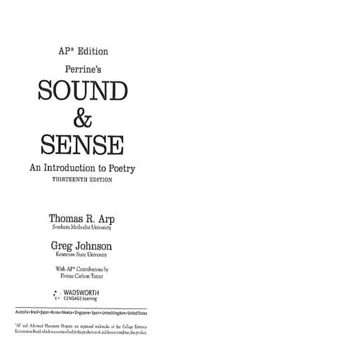 Sound and Sense : An Introduction to Poetry | PDF