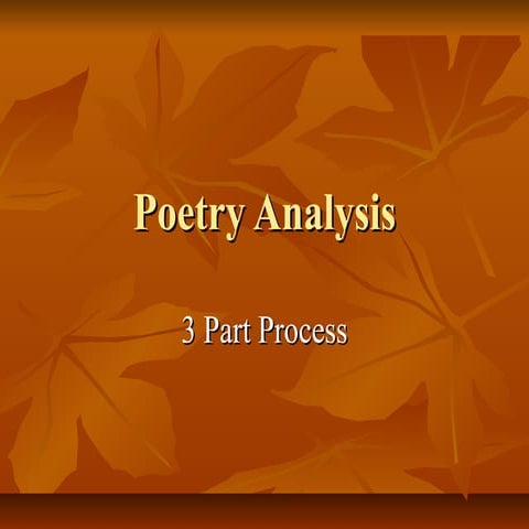 Poetry analysis | PPT
