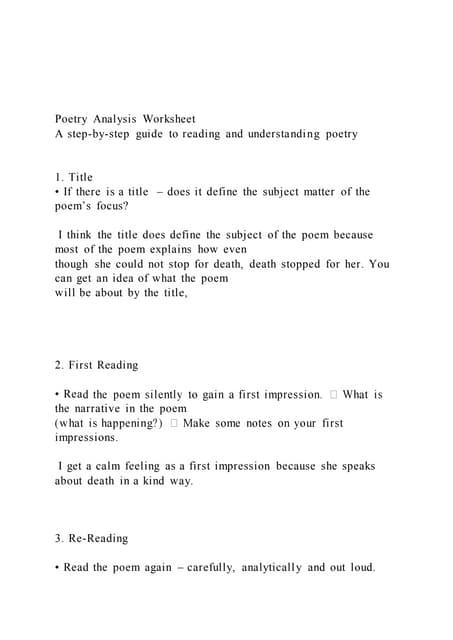 Poetry Analysis | PPTX | Poetry | Books and Literature