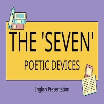 Poetry and Poetic Devices English Presentation in Yellow Purple Lined ...