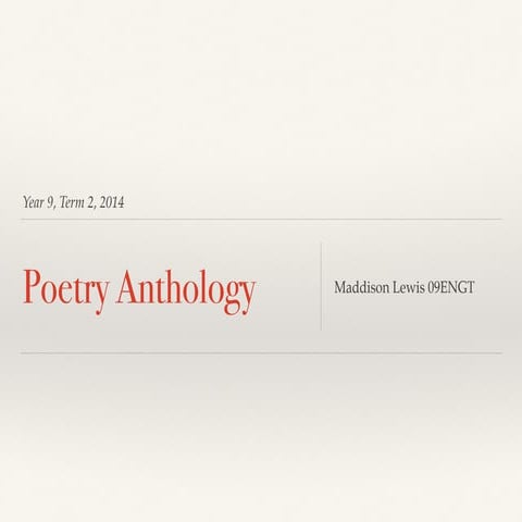 Poetry anthlogy | PPT