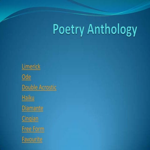 Poetry anthology | PPT