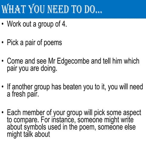 Poetry Comparison Task | PPT