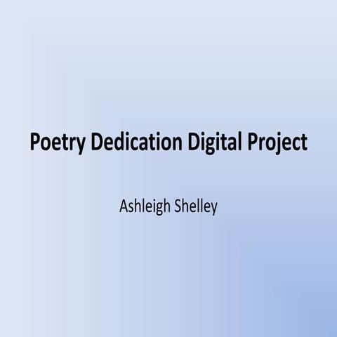 Poetry dedication digital project | PPTX