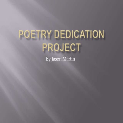 Poetry dedication project | PPTX