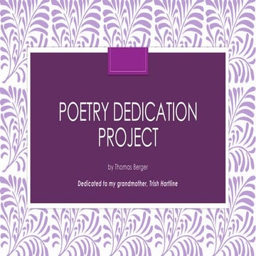 Poetry Dedication Project | PDF