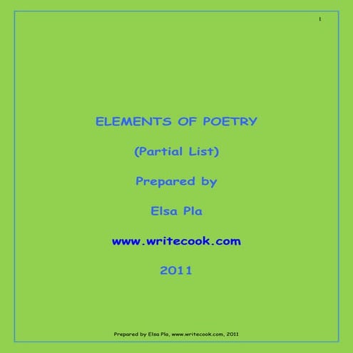 Poetry elements | PDF