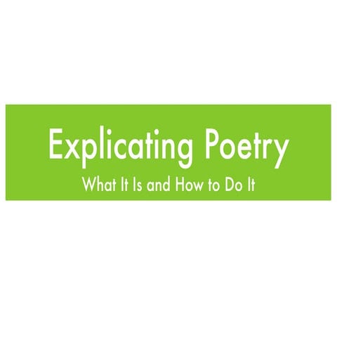 Poetry Explication | ZIP