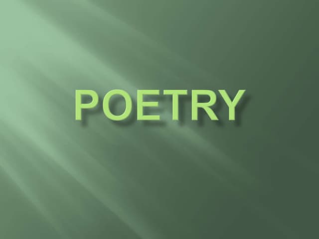 Intro to poetry | PPTX