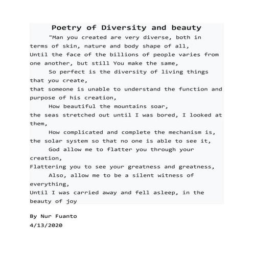 Poetry of diversity and beauty | PDF