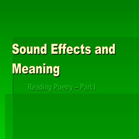 Poetry student notes | PPT