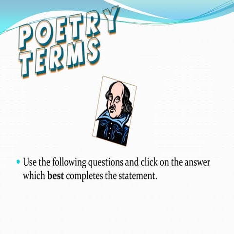 Poetry term powerpoint 1 | PPTX | Poetry | Books and Literature