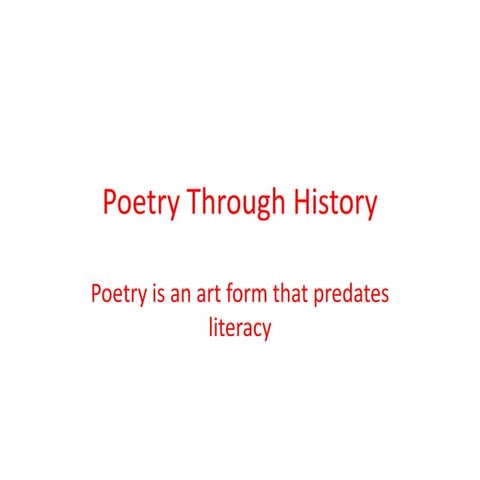Poetry Through History | PPTX