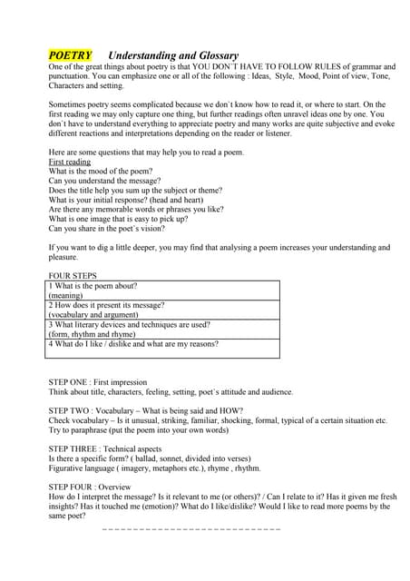 Poetry analysis | PDF
