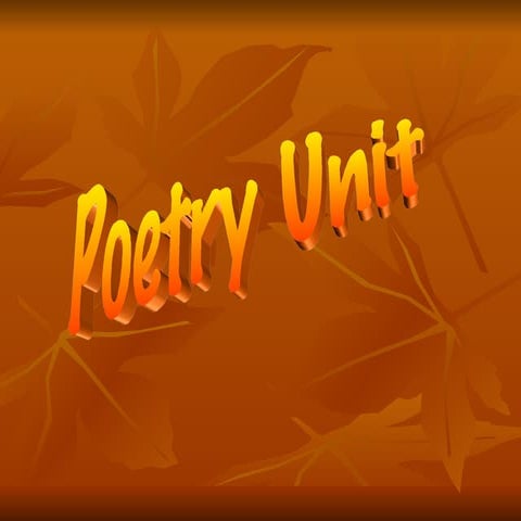 Poetry Unit | PPT