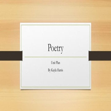 Poetry Unit Plan PowerPoint | PPT