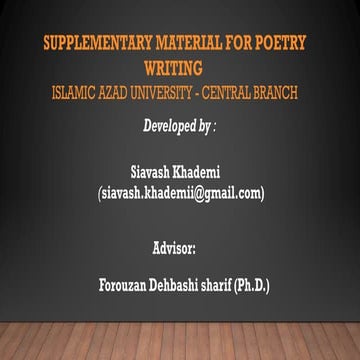 Supplementary Material for Writing Poetry | PPT