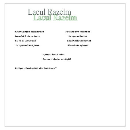 Poezie pentru lacul razelm | DOC