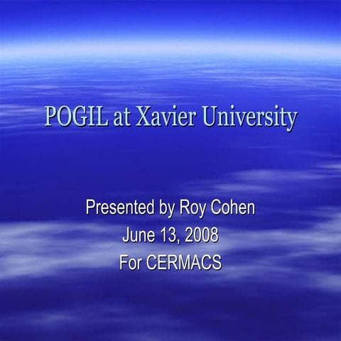 Pogil At Xavier University | PPT