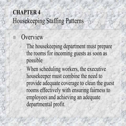 housekeeping staffing patterns | PPT