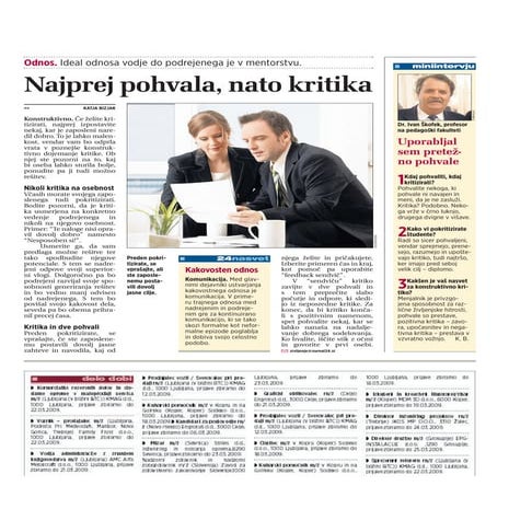 Pohvala in kritika zaposlenega | PDF