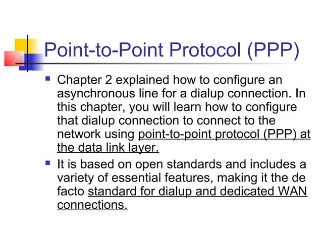 PPP (Point to Point Protocol) | PPTX