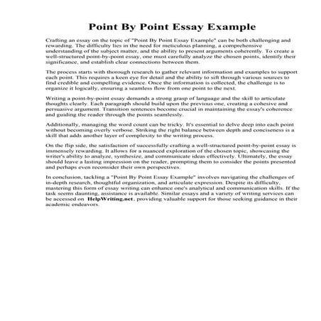 Point By Point Essay Example.pdfPoint By Point Essay Example. . Essay ...