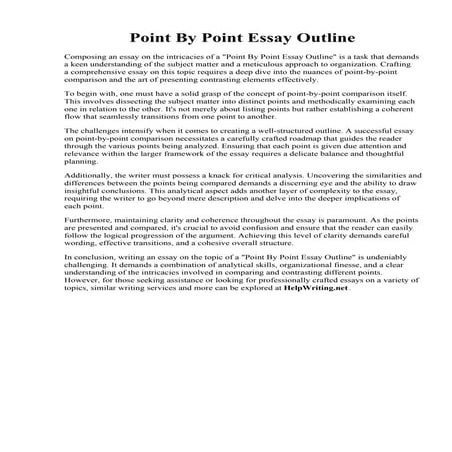 Point By Point Essay Outline. Essay format outline point - writerkesey ...