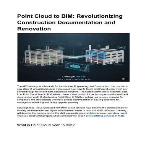 Point Cloud to BIM services in India - Designheed | PDF