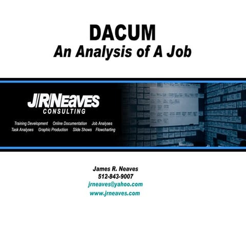 Point Comfort Dacum Final | PPT