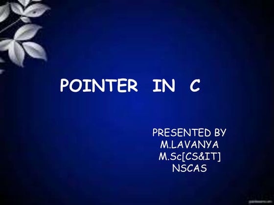 Pointers In C Programming Ppt